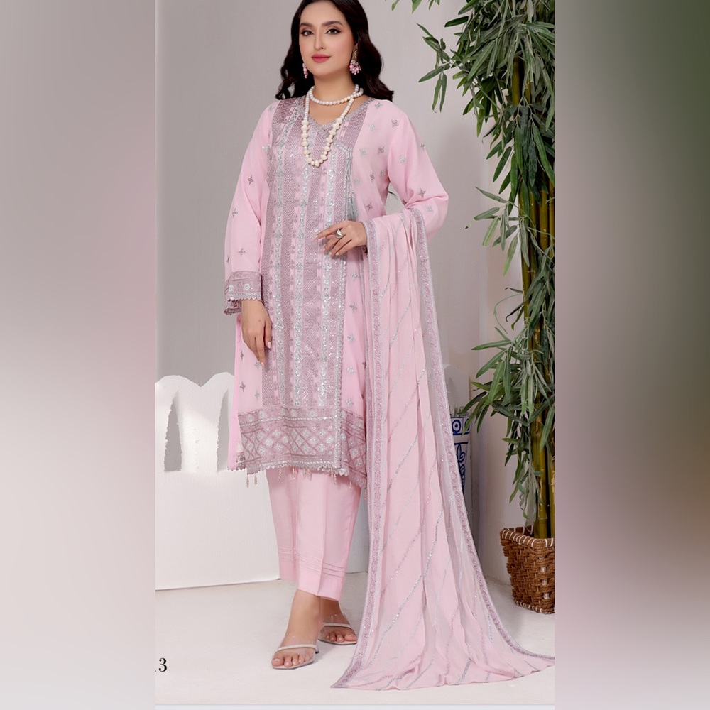 Pakistani Indian Shalwar Kameez. 3 Piece Chiffon Dres… - Gem